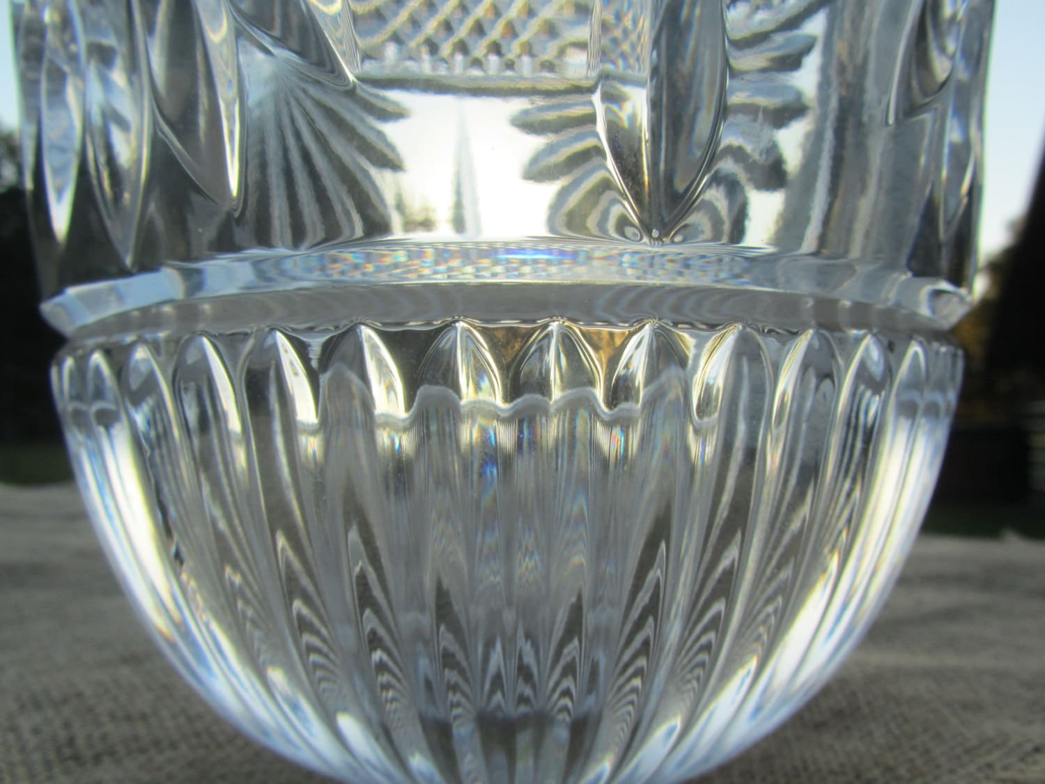 Vintage Crystal Vase, Cut Crystal, Wine Chiller, Glass Vase, Champagne ...