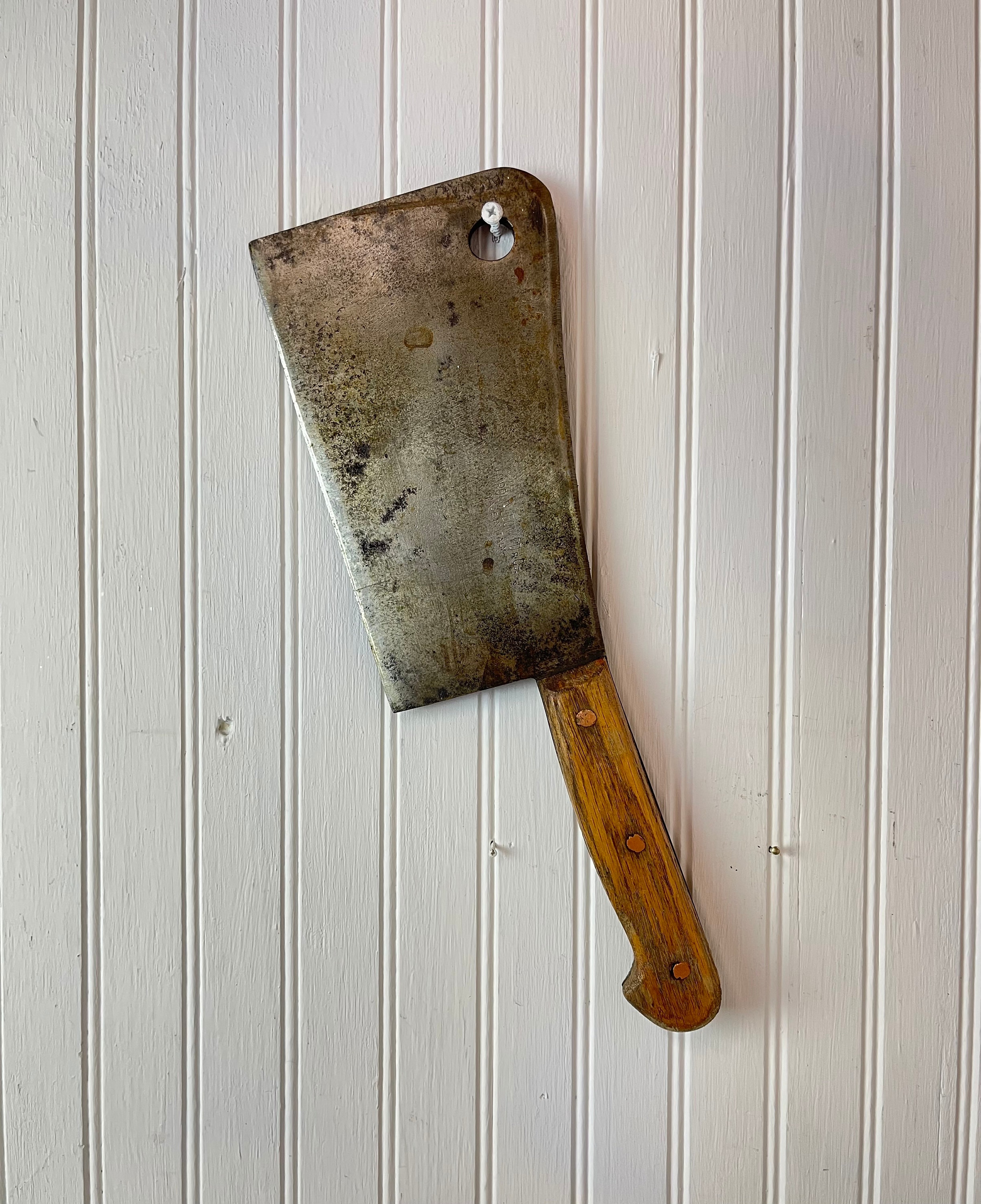 Antique Meat Cleaver, Harold Leonard & Co, Made in Italy, Kitchen Knife ...