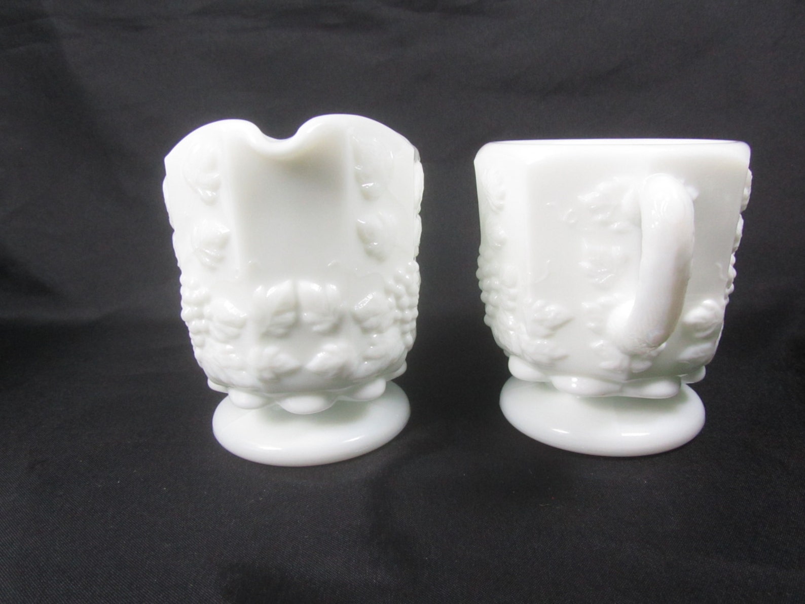 Milk Glass Creamer And Sugar