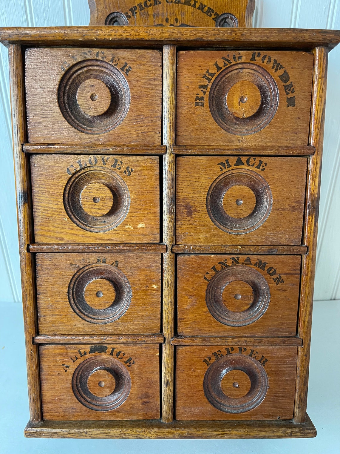 Antique Spice Cabinet, Wood Wall Cabinet, Spice Drawer, Vintage Spice ...