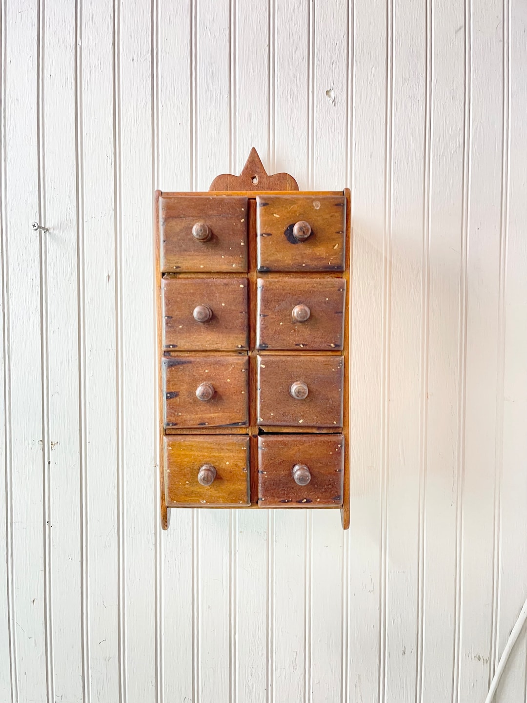 Antique Spice Cabinet, Wood Wall Cabinet, Spice Drawer, Vintage Spice ...