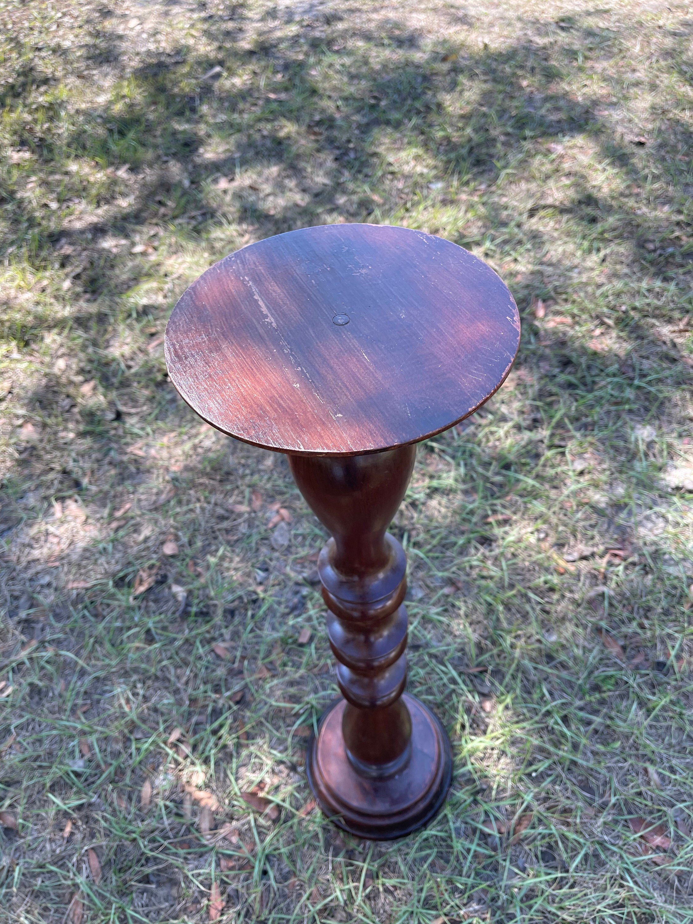 Antique Fern Stand,wood Pedestal,italian Marble Top, Wood Pillar ...