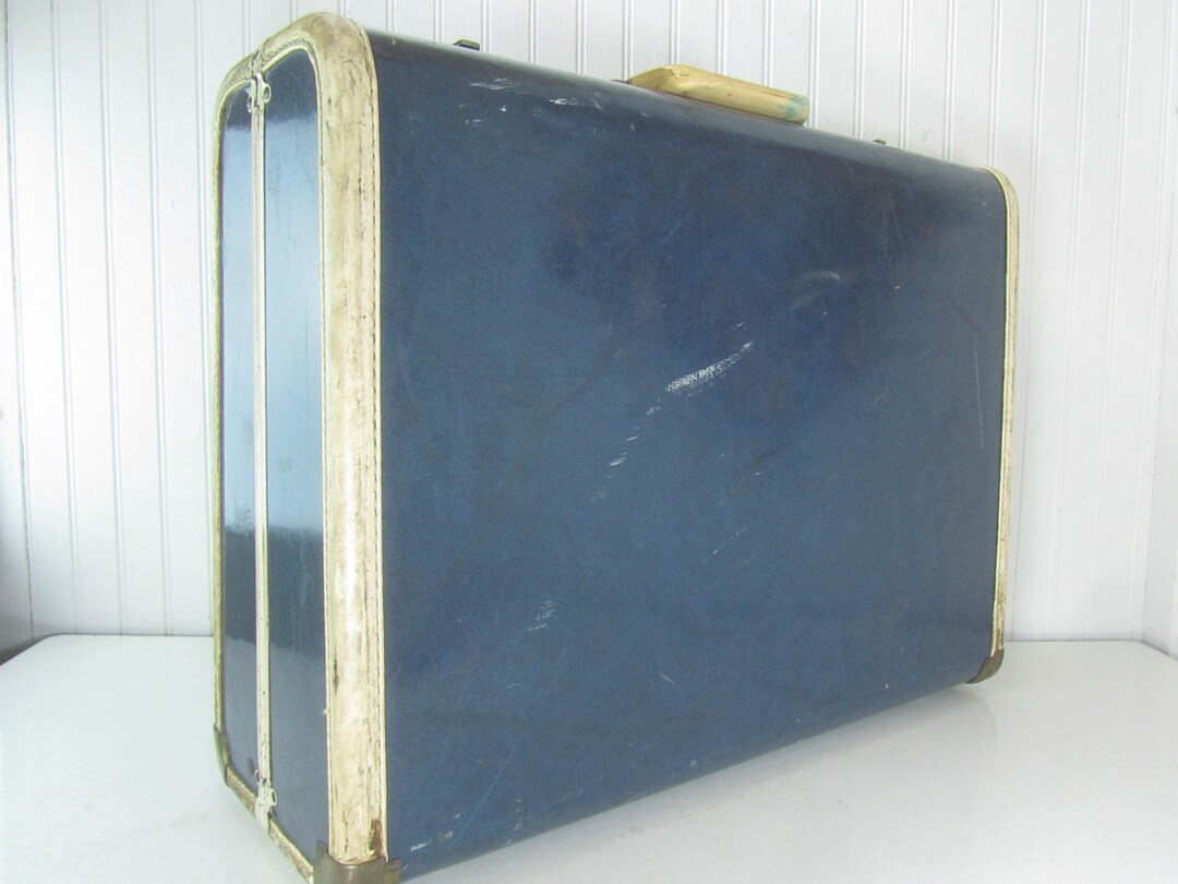 VINTAGE SUITCASE, Luggage, Suitcase, Travel Bag, Blue Suitcase ...