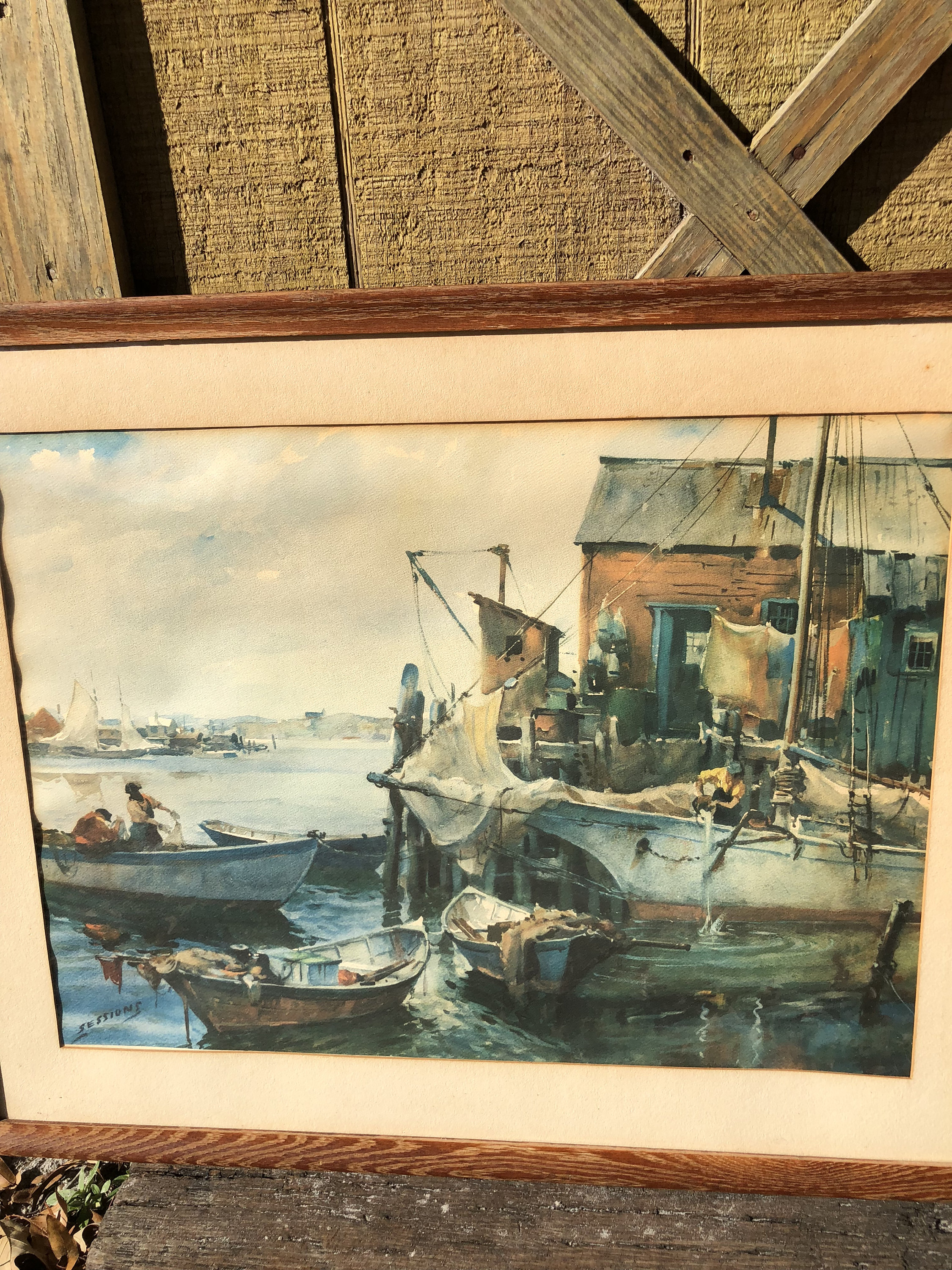 Watercolor Painting, James Sessions Seascape Painting, Framed Art ...