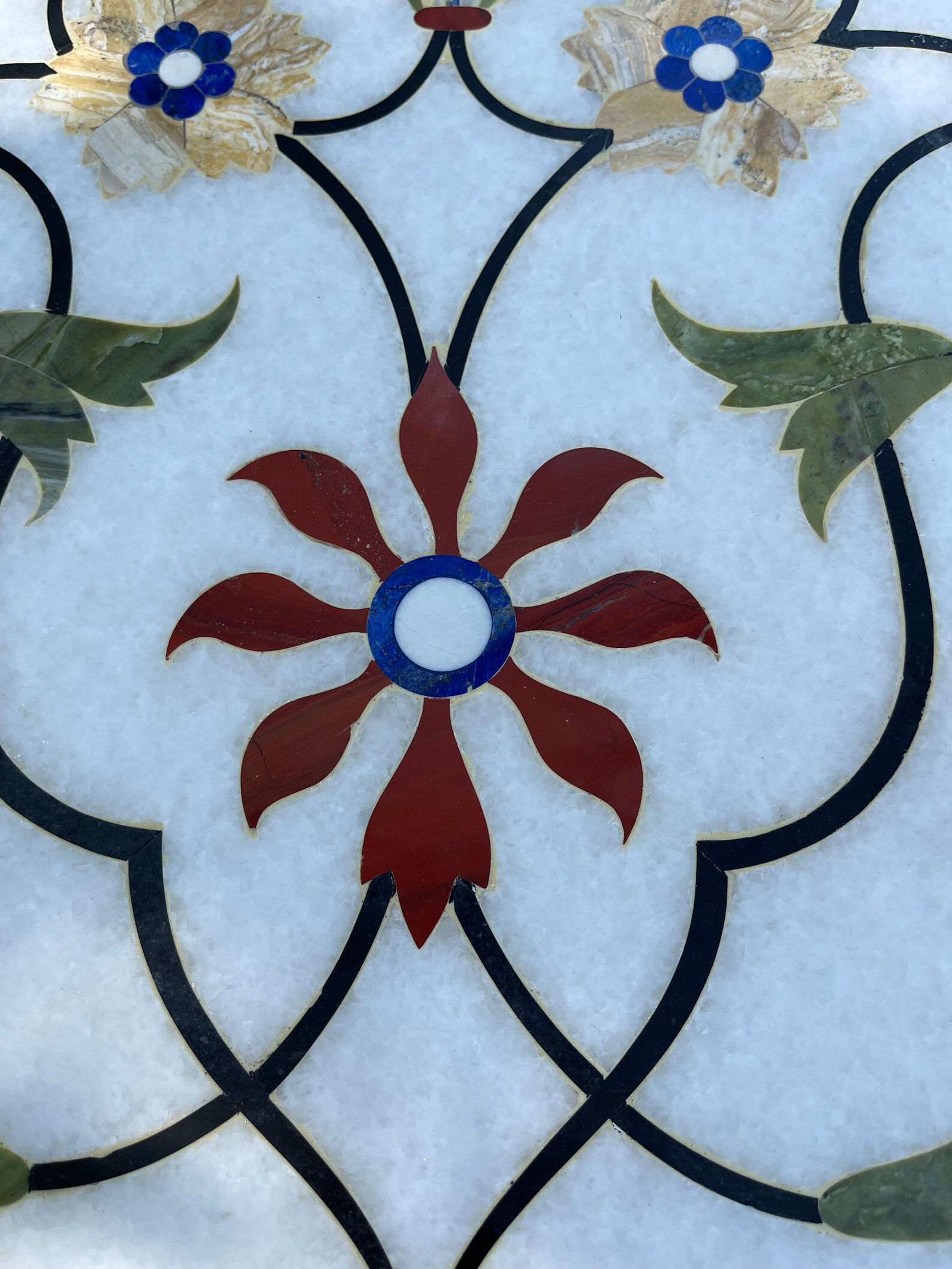 Vintage Marble Table Gem Stone Table Side Table Ornate - Etsy