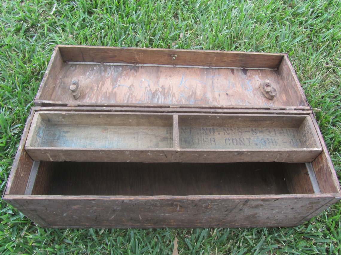 Vintage Carpenters Box Industrial Box Work Box Wood and - Etsy