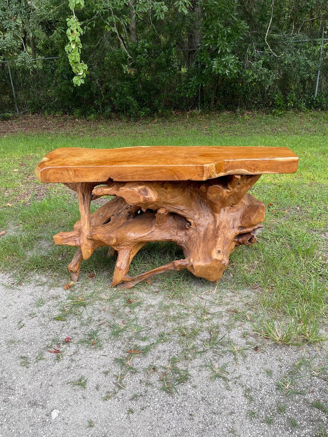 Teak Sofa Table, Teak Console Table, Teak Entry Table, Live Edge Table ...