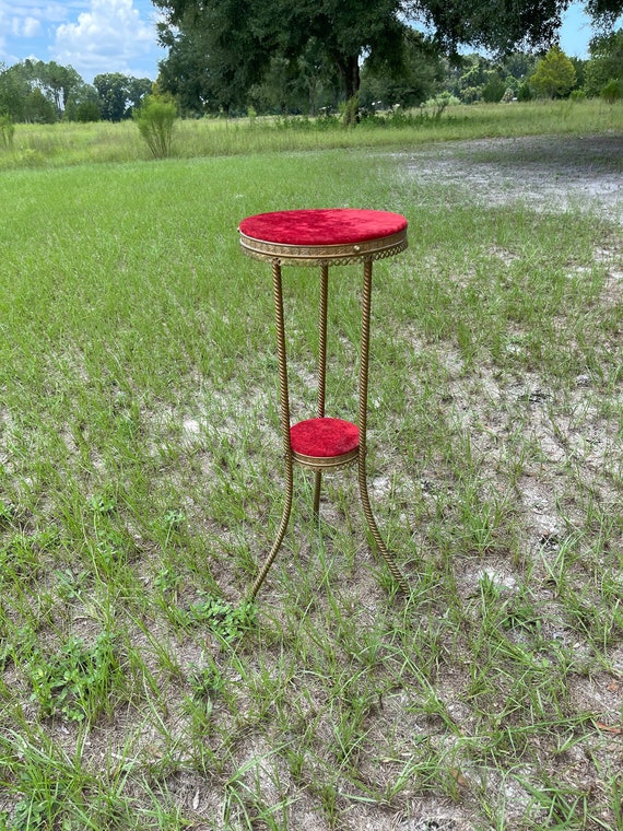 Antique fern stand Victorian brass plant stand velvet | Etsy