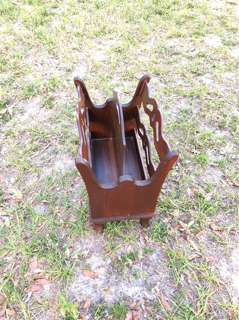 Wood Magazine Holder Mid Century Magazine Rack Organizer - Etsy