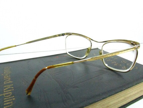 Vintage eyeglasses, eye ware, gold glasses, reading e… - Gem