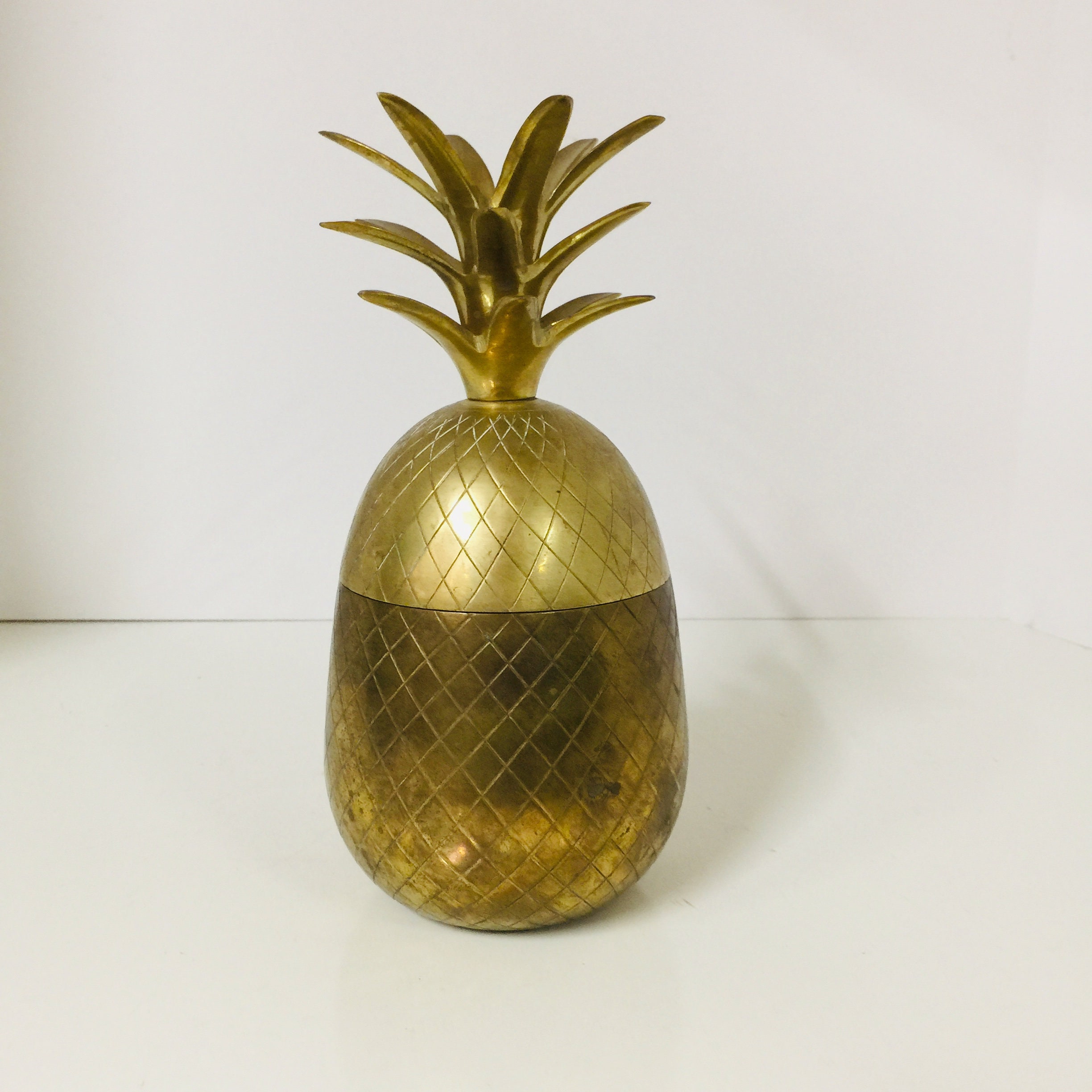 Brass Pineapple, Metal Pineapple, Rustic Modern, Centerpiece, Box With ...