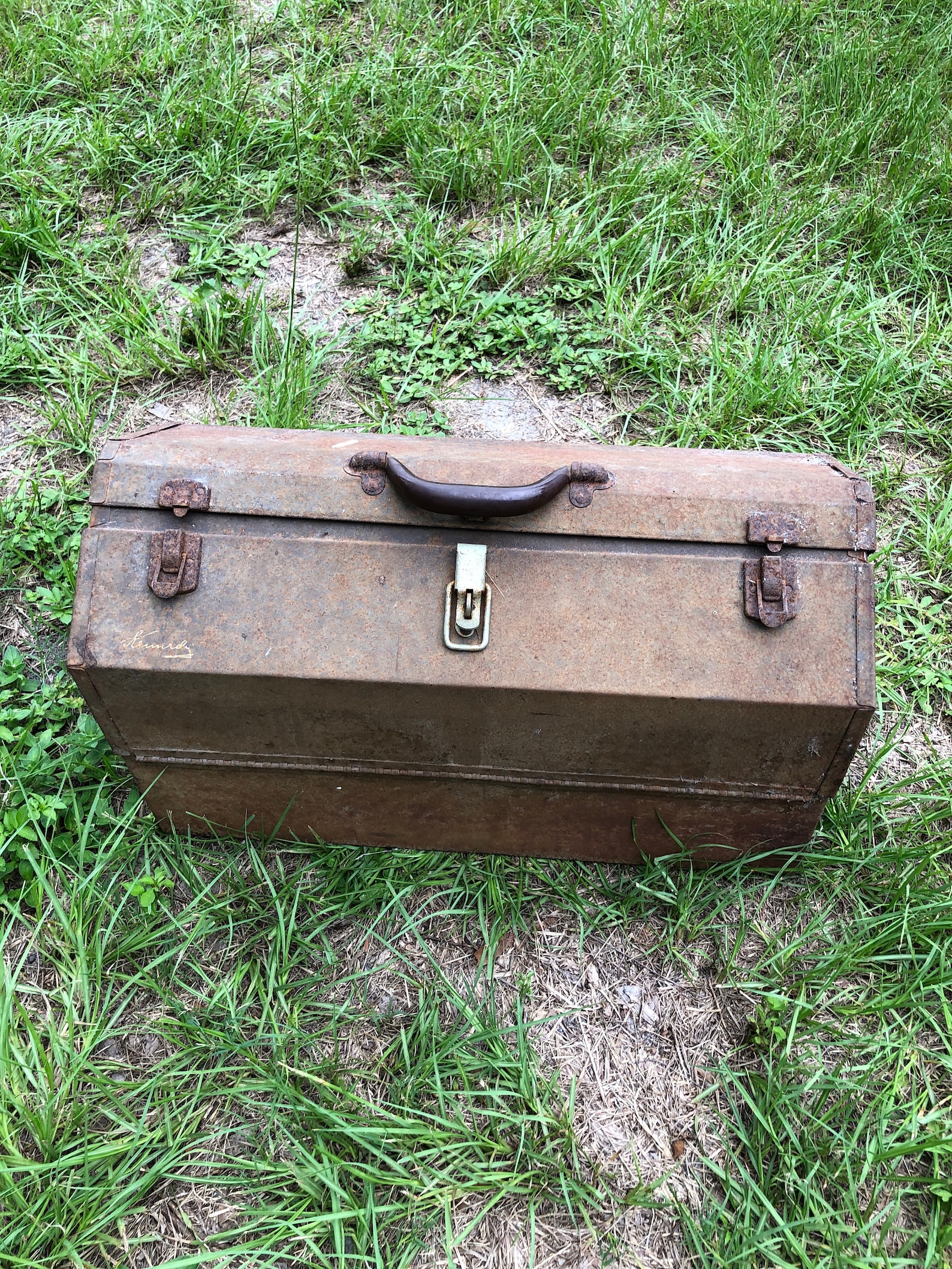 Vintage metal tool box toolbox Gray metal box metal | Etsy