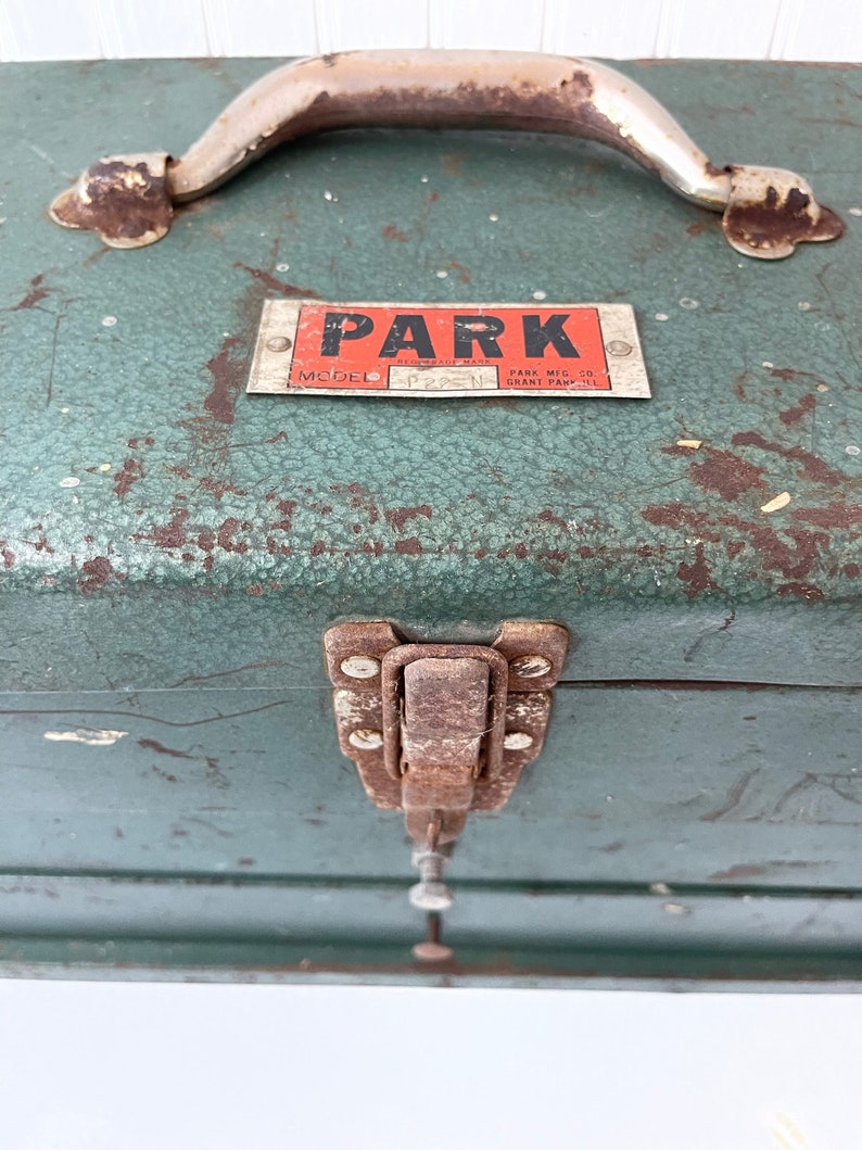 Park Tool Box, Model P22N, Green Metal Box, Container, Rusty Metal ...