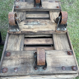 Antique Factory Cart, Textile Cart, Wood Rack, Rolling Cart, Industrial ...