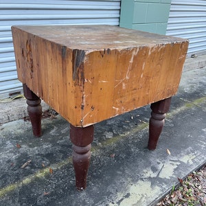 Antique Butcher Block, Farmhouse Decor, Butcher Block Table, Kitchen ...