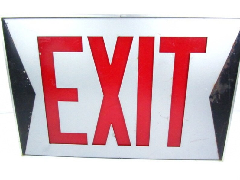Exit Sign Metal Sign Vintage Sign Store Industrial Decor - Etsy
