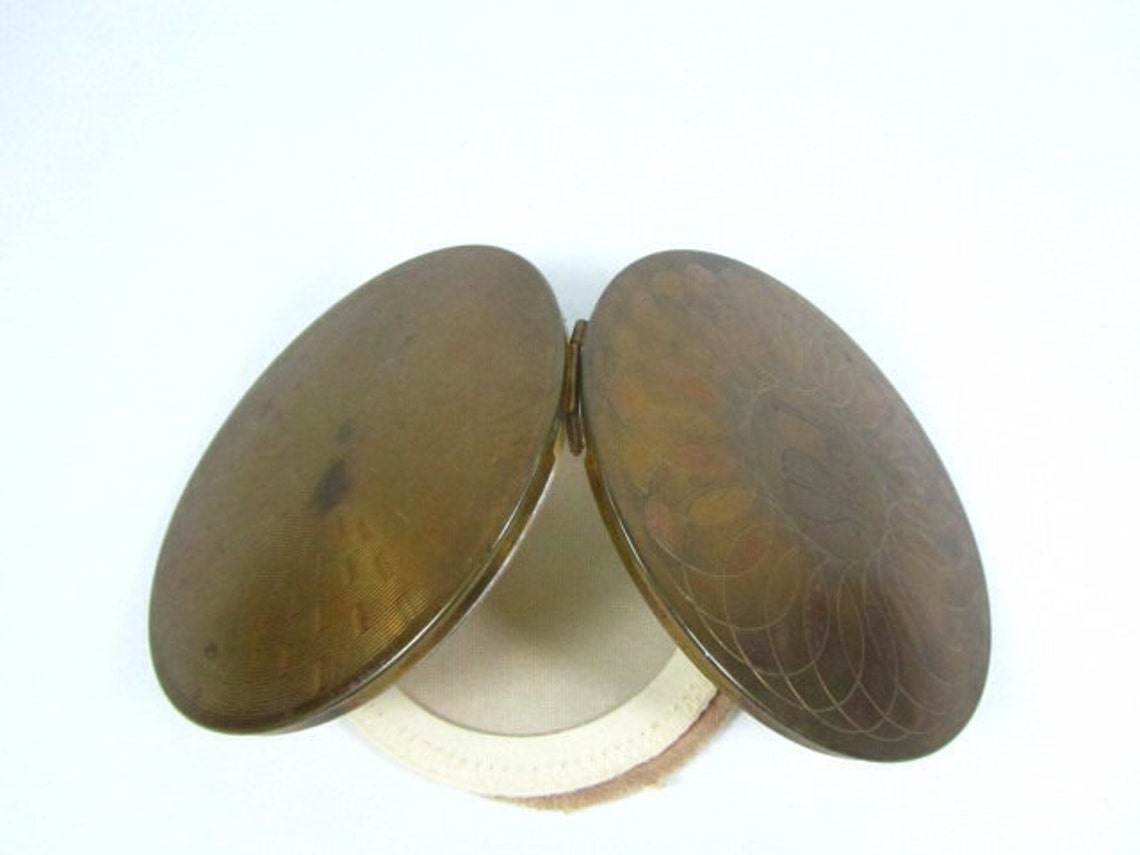 Vintage Make-up Compact Gold Compact Collectible Mid - Etsy