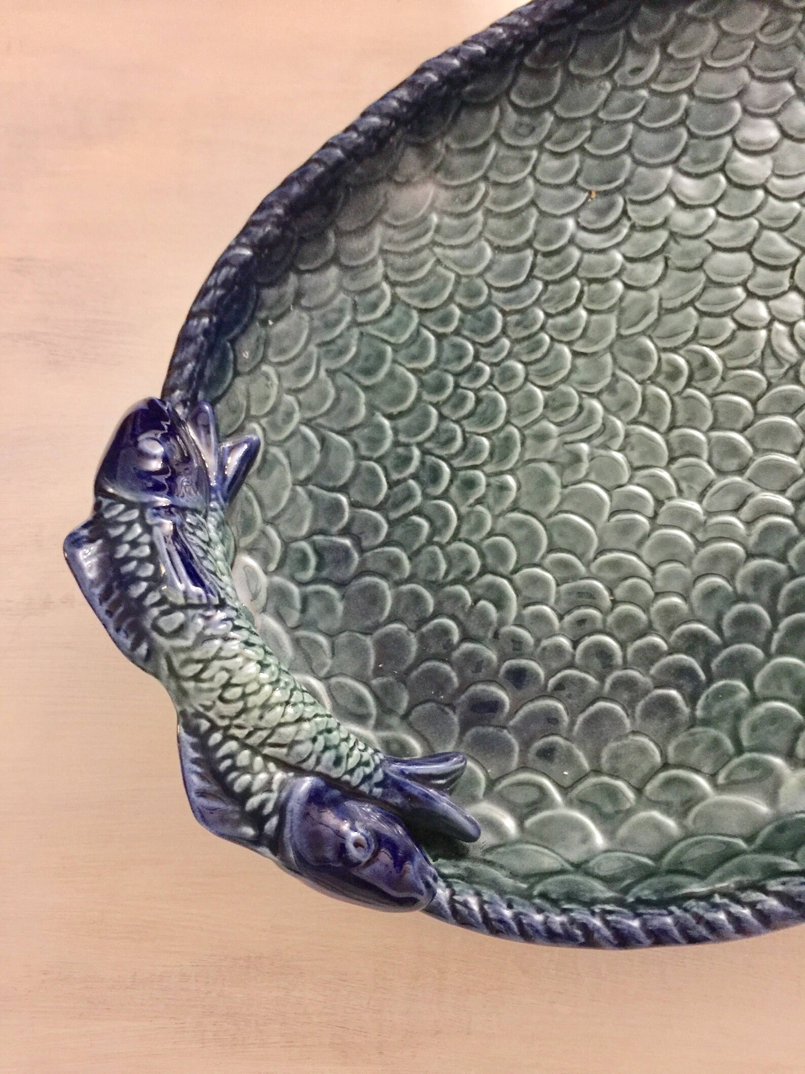 Large Platter Ceramic Platter Fish Plate Majolica | Etsy