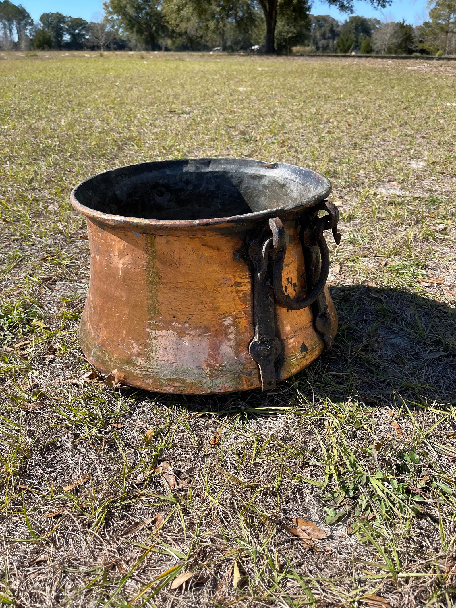 Copper Pot Large Antique Copper Bucket Copper Pan Antique | Etsy