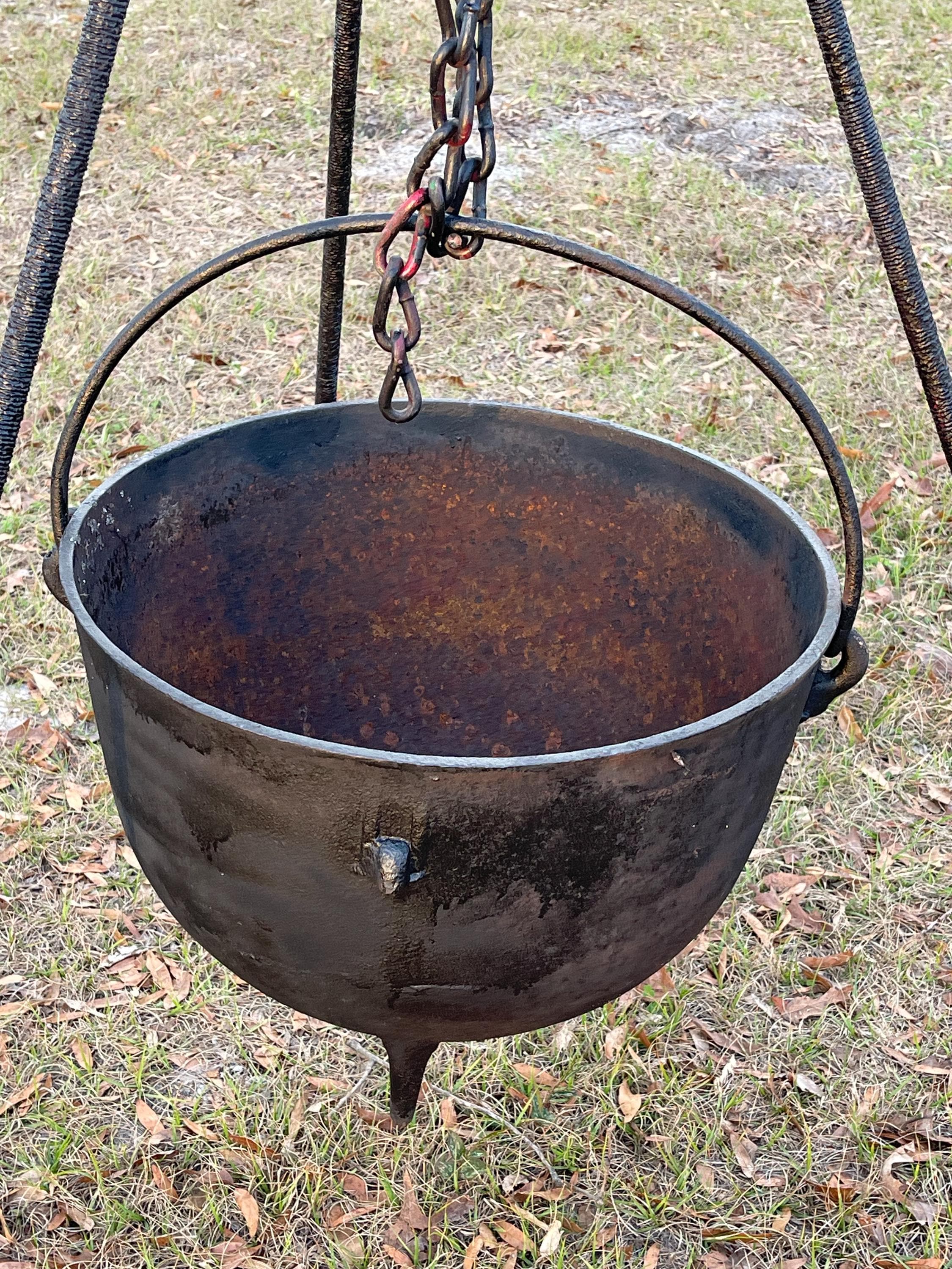 ANTIQUE CAST IRON Cauldron With Handle, Antique Wash Pot, 15 Gallon ...