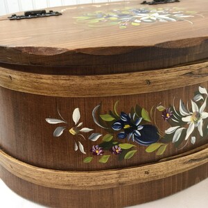 Vintage Round Wood Box, Cheese Box ,firkin Box, Painted Box,craft Box ...