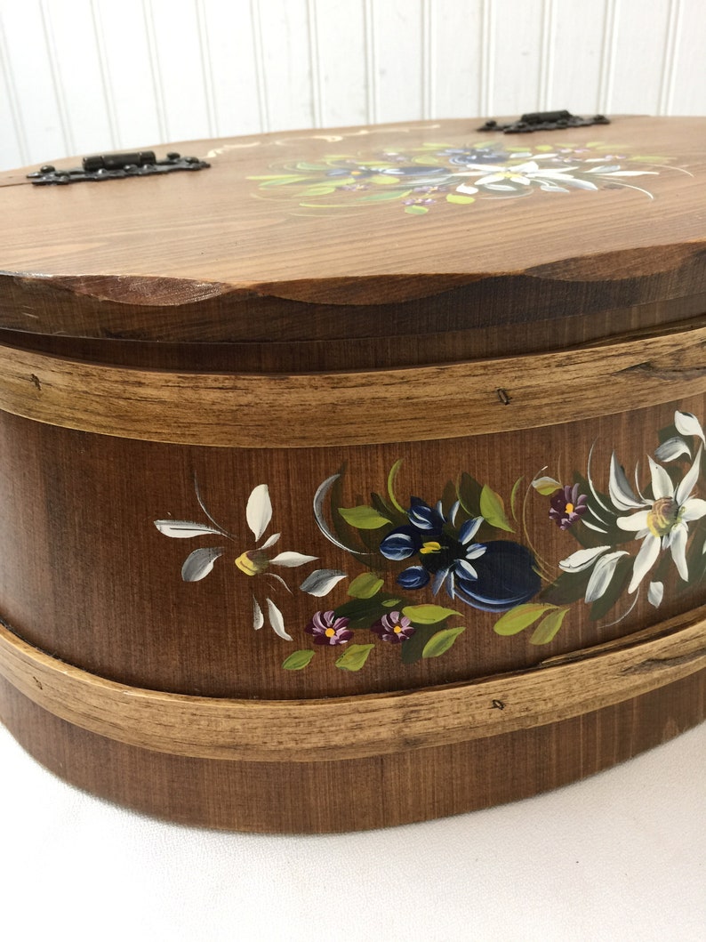 Vintage Round Wood Box Cheese Box firkin Box Painted - Etsy