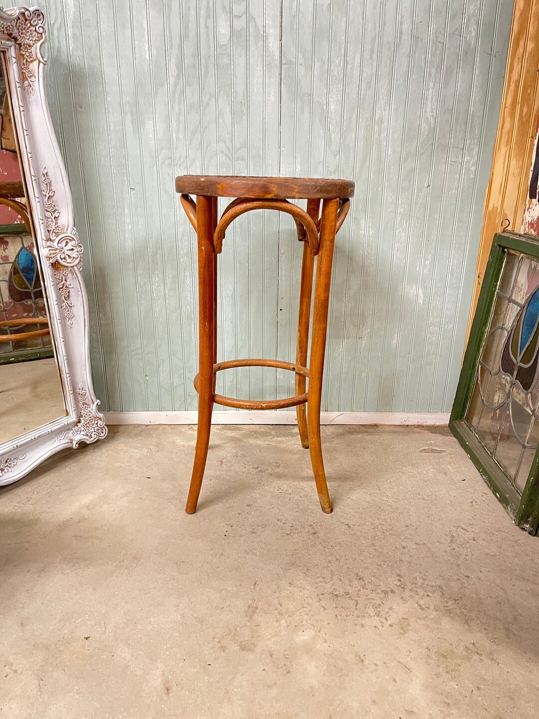 Bentwood Stool, Boho Furniture,thonet Cane Stool, Antique Bar Stool ...