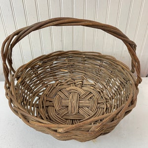Vintage Basket, Wicker Basket, Shabby Chic Decor, Antique Basket ...