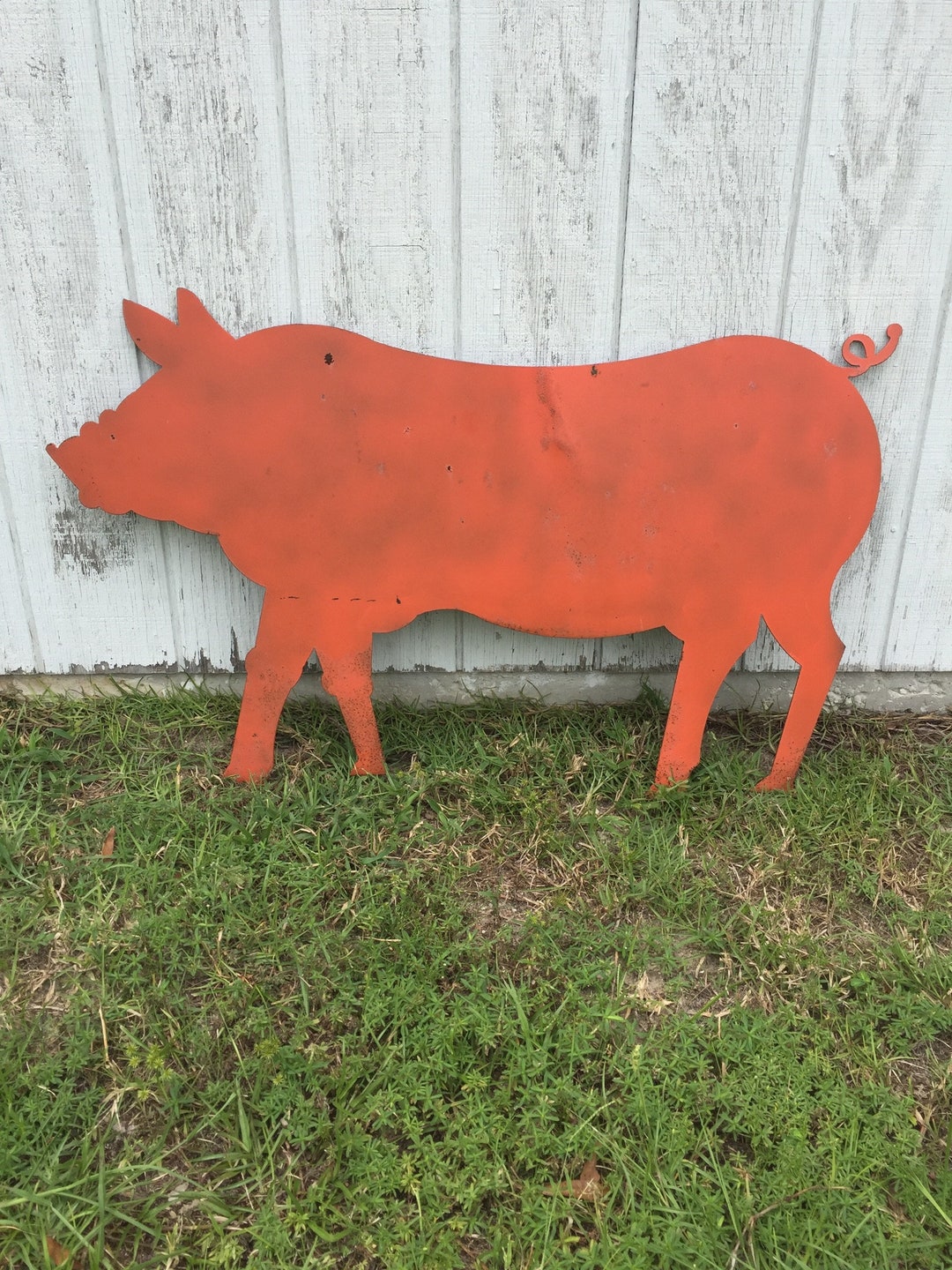 Metal Pig, Large Pig, Sign, Bar B Que Sign, Farmhouse Decor, Primitive ...