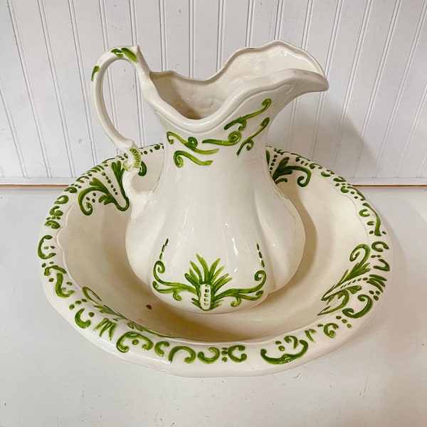 Pitcher and Bowl - Etsy
