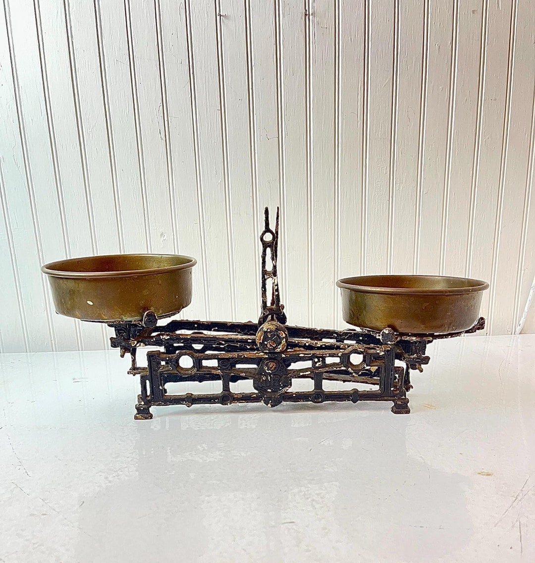 Vintage Scale, Measuring Scale, Brass Bowls, Brass Scale, Balance Scale ...