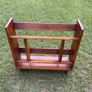 Vintage Book Shelf, Slant Front Bookcase, Furniture, MCM Book Shelf ...