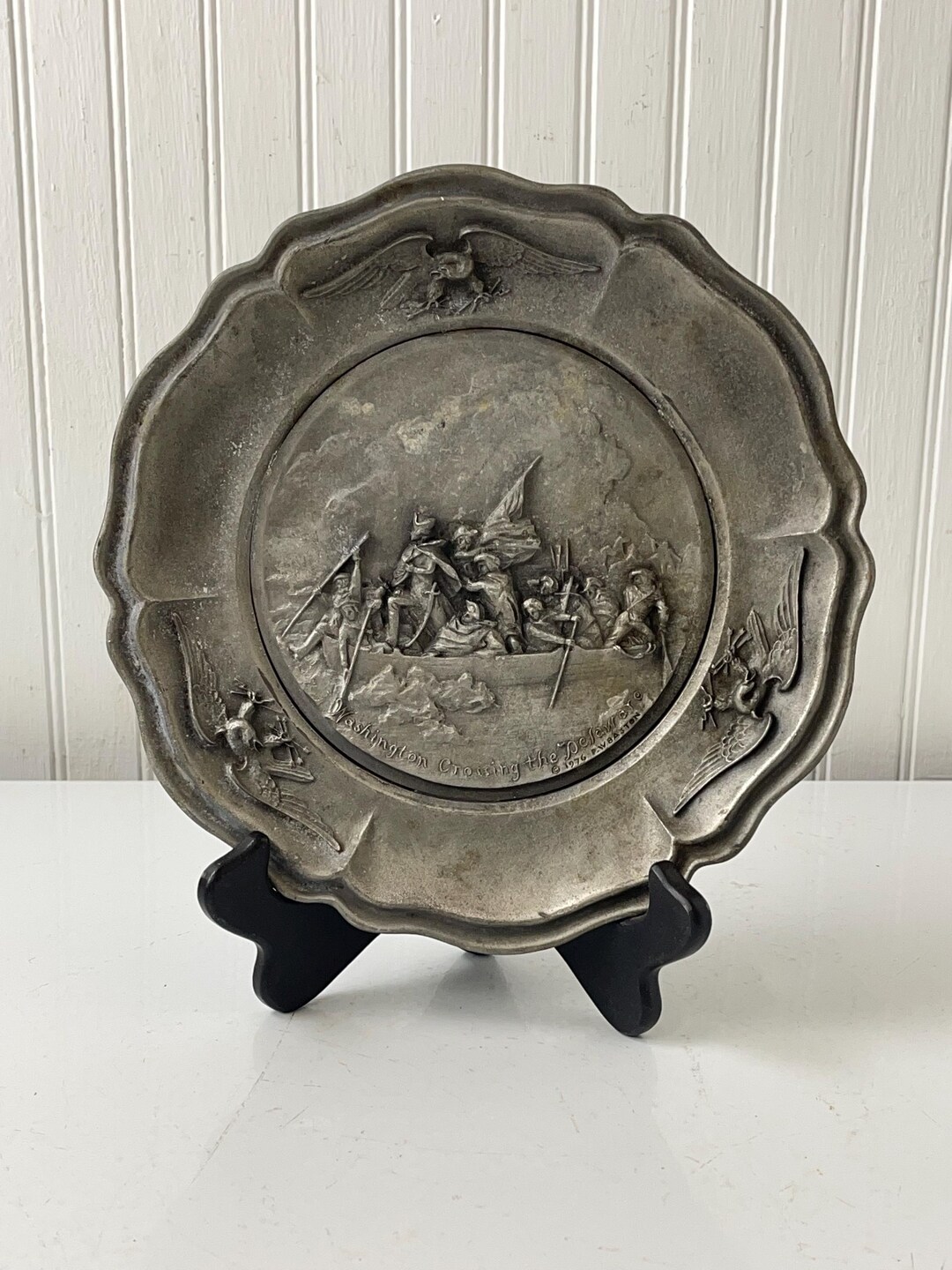 Pewter Plate, Vintage Plate, Bicentennial Plate, George Washington, Pub ...