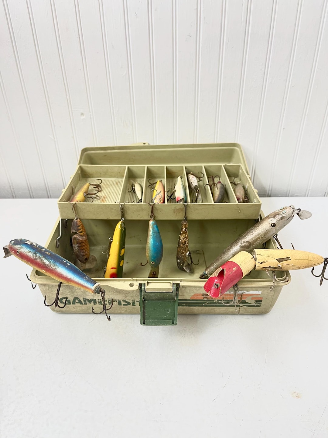 Vintage Fishing Lures, Vintage Tackle Box, Vintage Lures,fishing Box ...