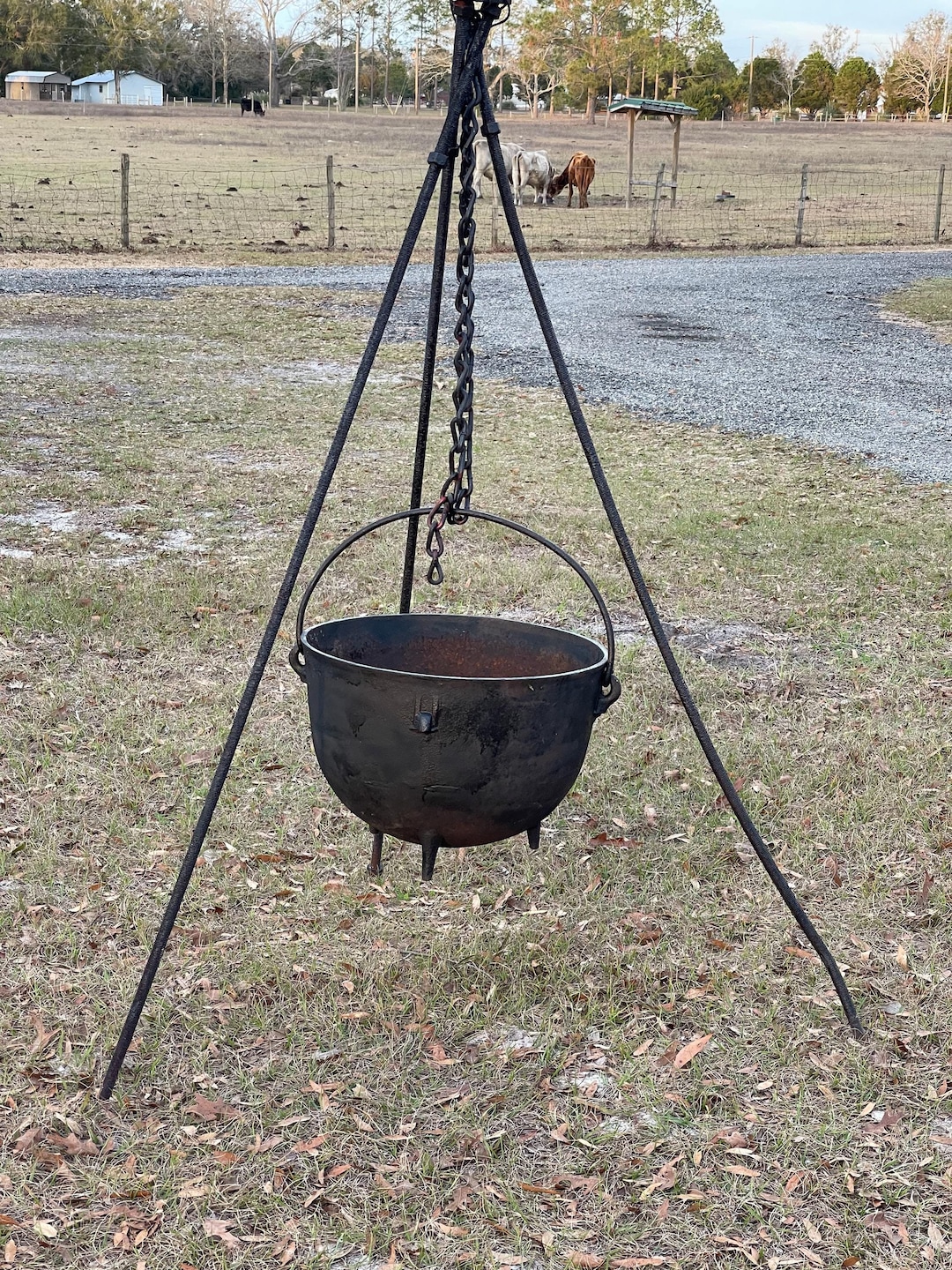ANTIQUE CAST IRON Cauldron With Handle, Antique Wash Pot, 15 Gallon ...