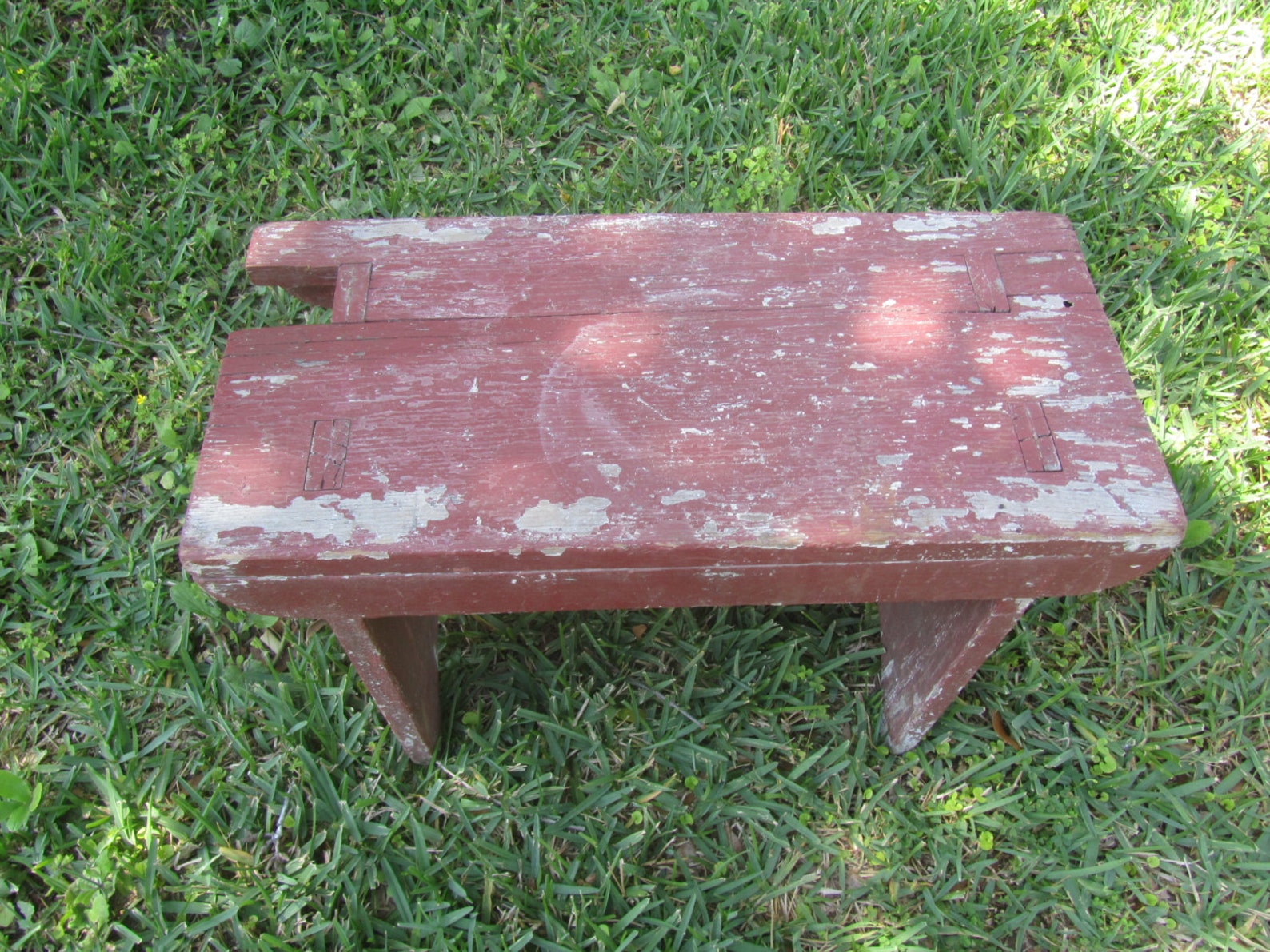 Vintage Wood Stool Foot Stool Step Stool Red Stool Bench - Etsy