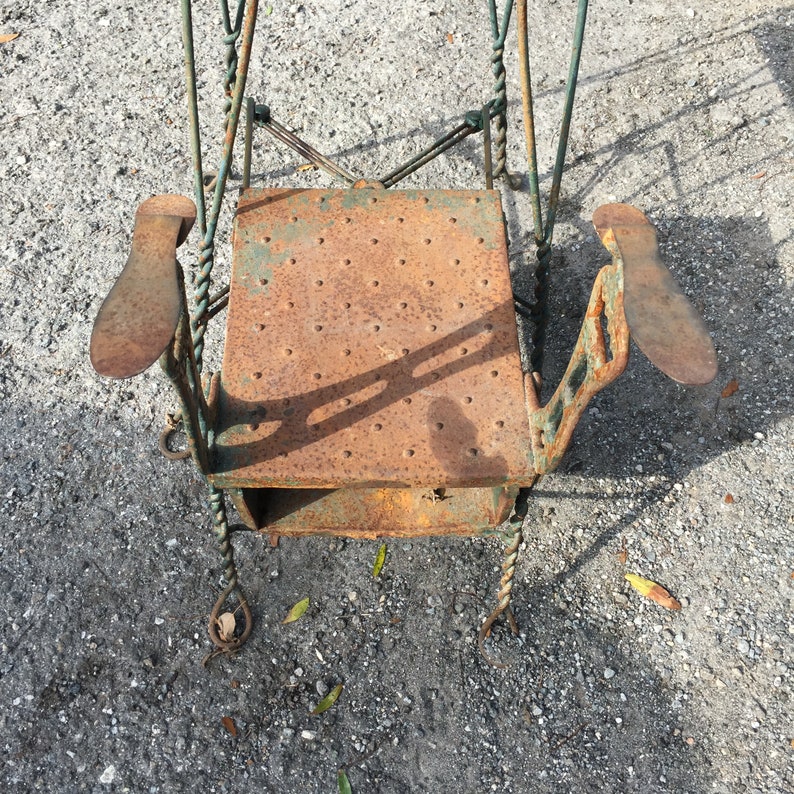 Antique Shoe Shine Chair Vintage Barber Chair Metal Chair - Etsy