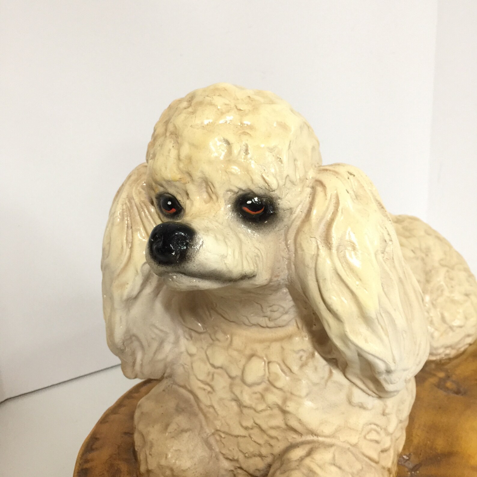 DOG FIGURINE Ceramic Poodle Poodle on Pillow Large Poodle - Etsy