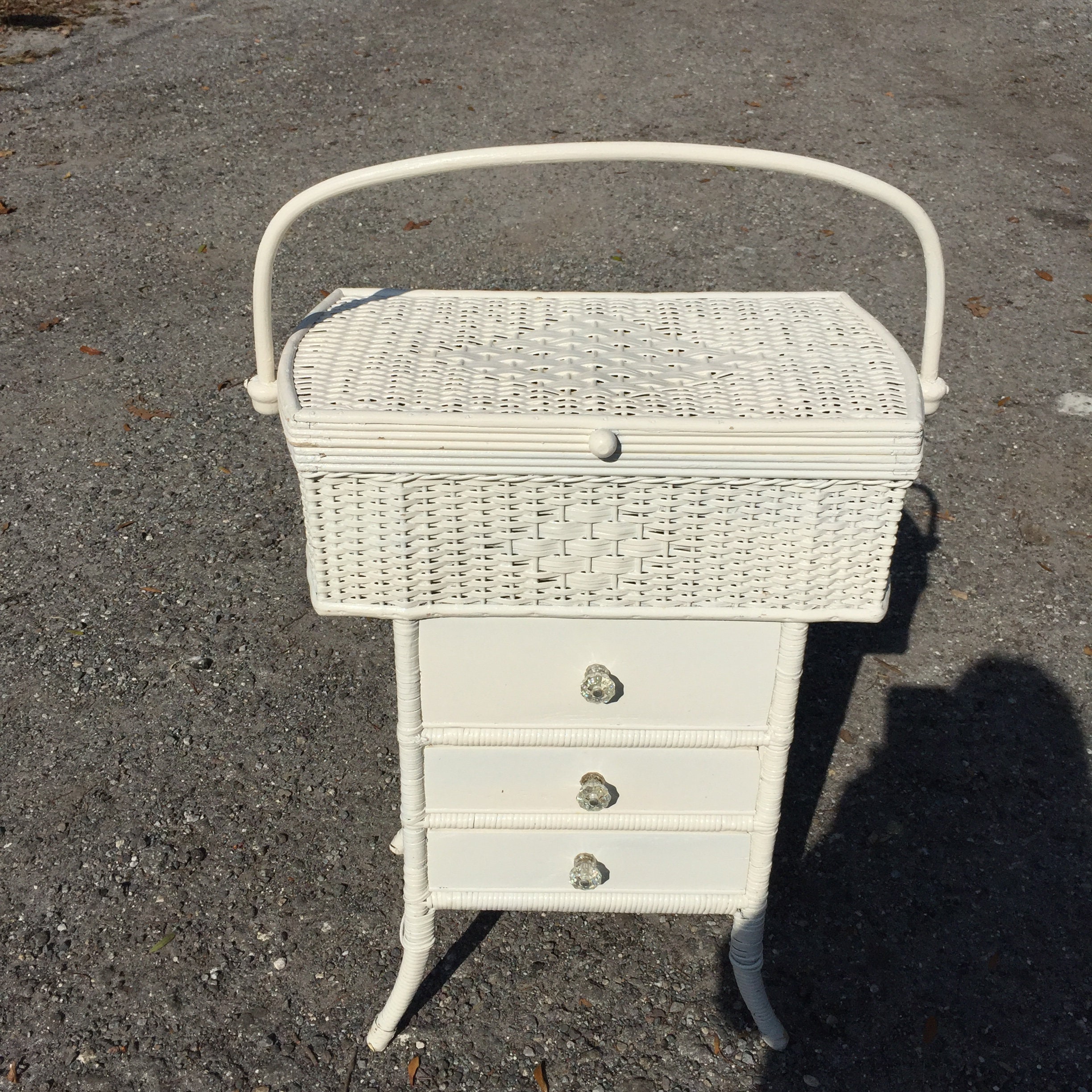Vintage Sewing Basket, Wicker Drawers, Victorian Sewing Cabinet, Sewing ...
