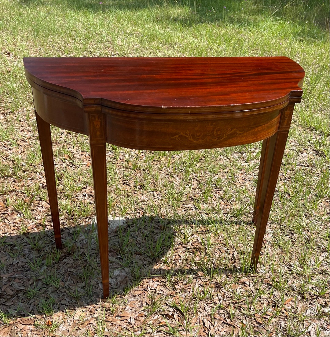 Antique Mahogany Game Table, Sofa Table, Card Table, Half Moon Table ...