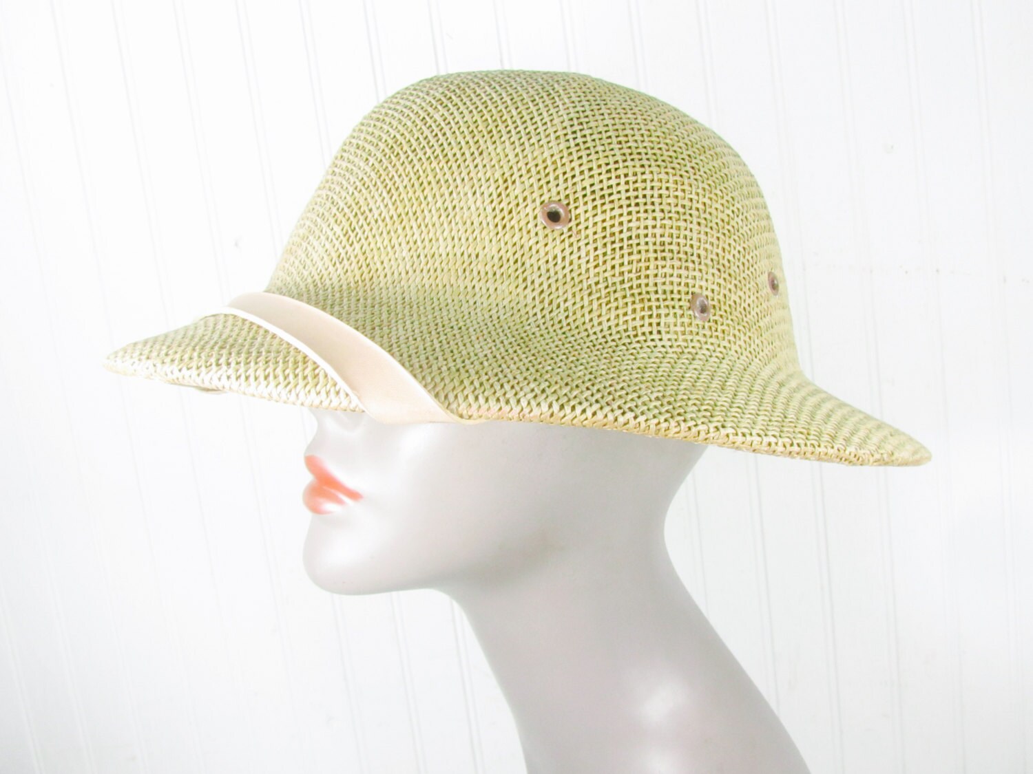 Vintage Pith Helmet Safari Hat Straw Hat Mens Hat Hat | Etsy