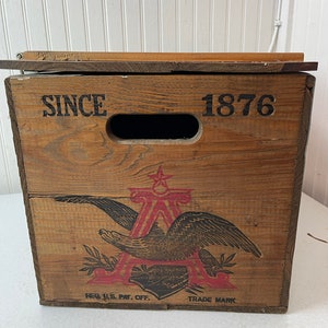 Budweiser Crate, Beer Crate, Wood Crate, Wood Box, Vintage Crate, Bar ...