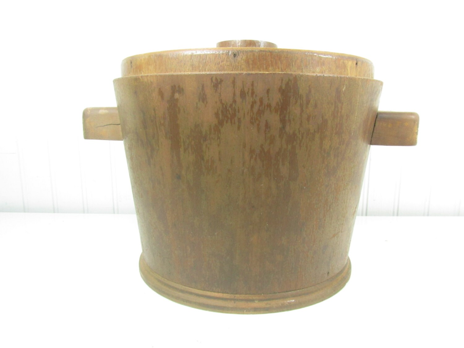 Thermos Ice Bucket, Retro Wood Ice Bucket, Glass Lined Ice Bucket, Mid ...