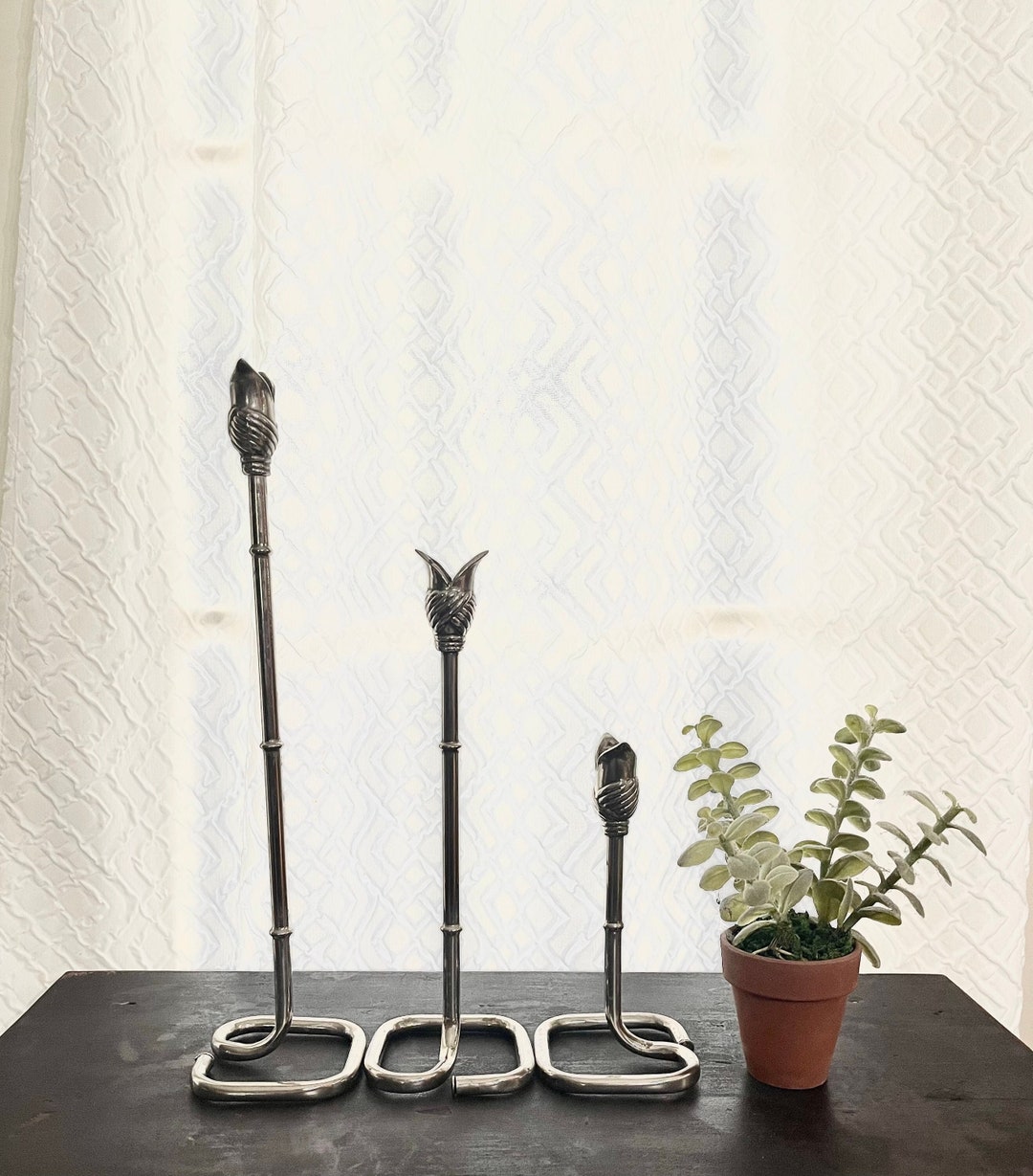 Silver Plated Candlesticks, Centerpiece, Candle Holder,three Candle ...