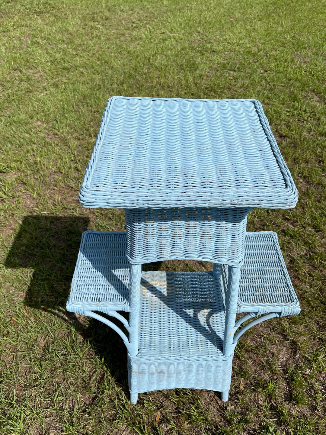 Vintage Wicker Plant Stand Outdoor Furniture, Boho Decor, Wicker Plant ...