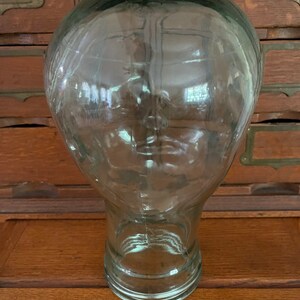 Glass Head, Glass Sculpture, Vintage Decor, Hat Display,skul, Glass Wig ...