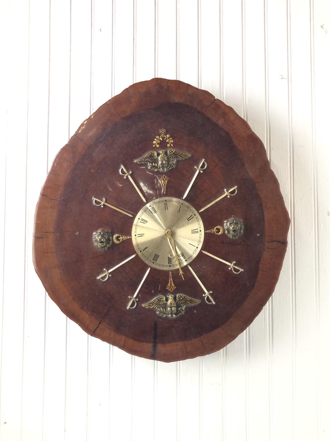 Cedar Federal Clock, Live Edge Wood Slab Clock, Mid Century Clock, Boho ...