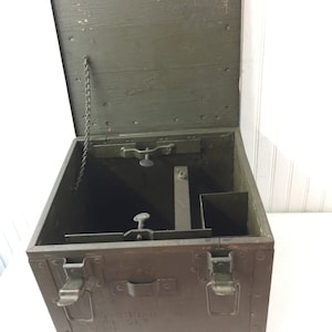 Vintage Metal and Wood Box, Military Command Box, Ammo Box, Tool Box ...