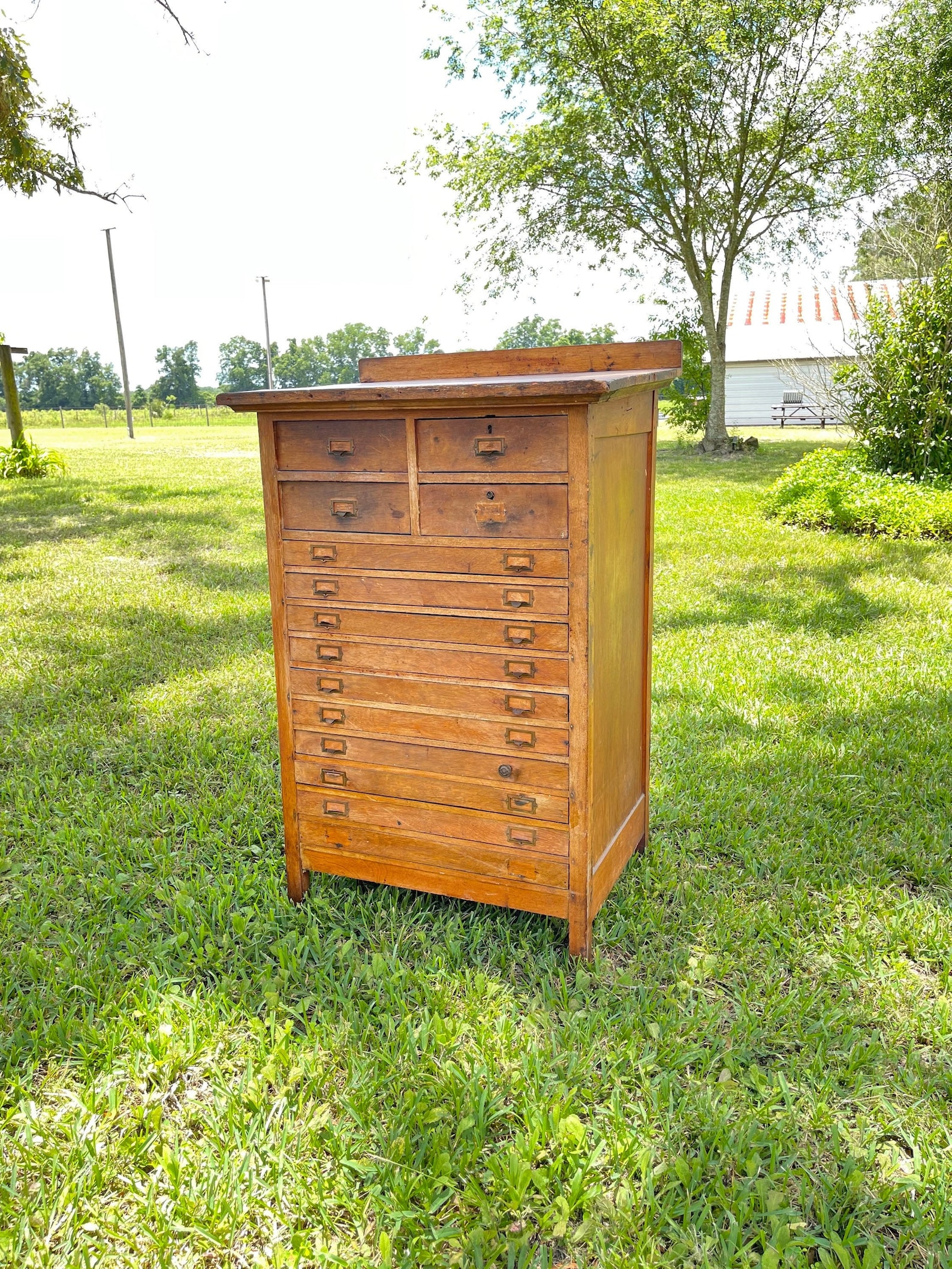 Antique Cartographer Cabinet, Twelve Drawer Cabinet, Chest of Drawers ...