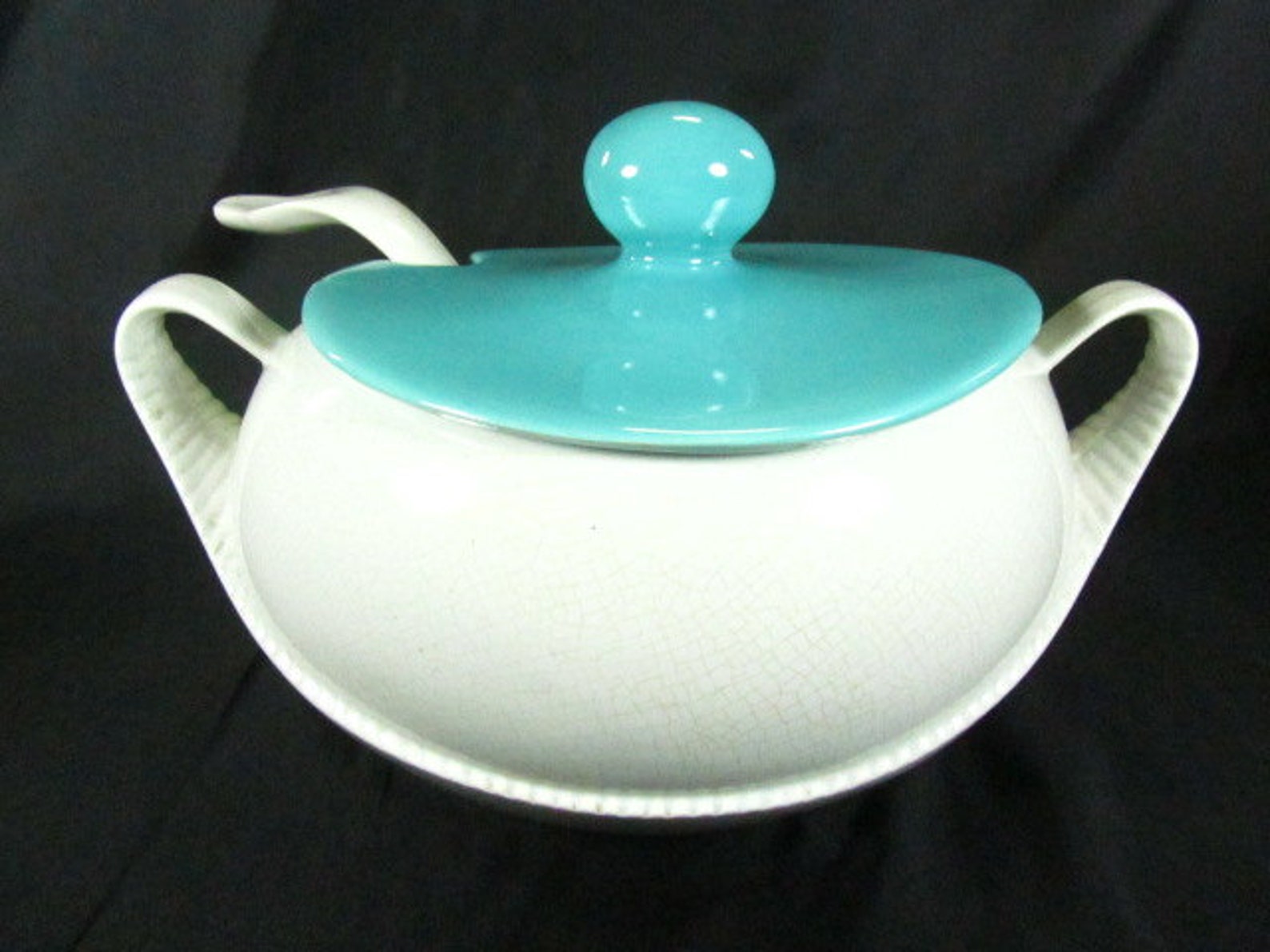 Soup tureen Turquoise soup tureen bowl serving bowl ladle | Etsy